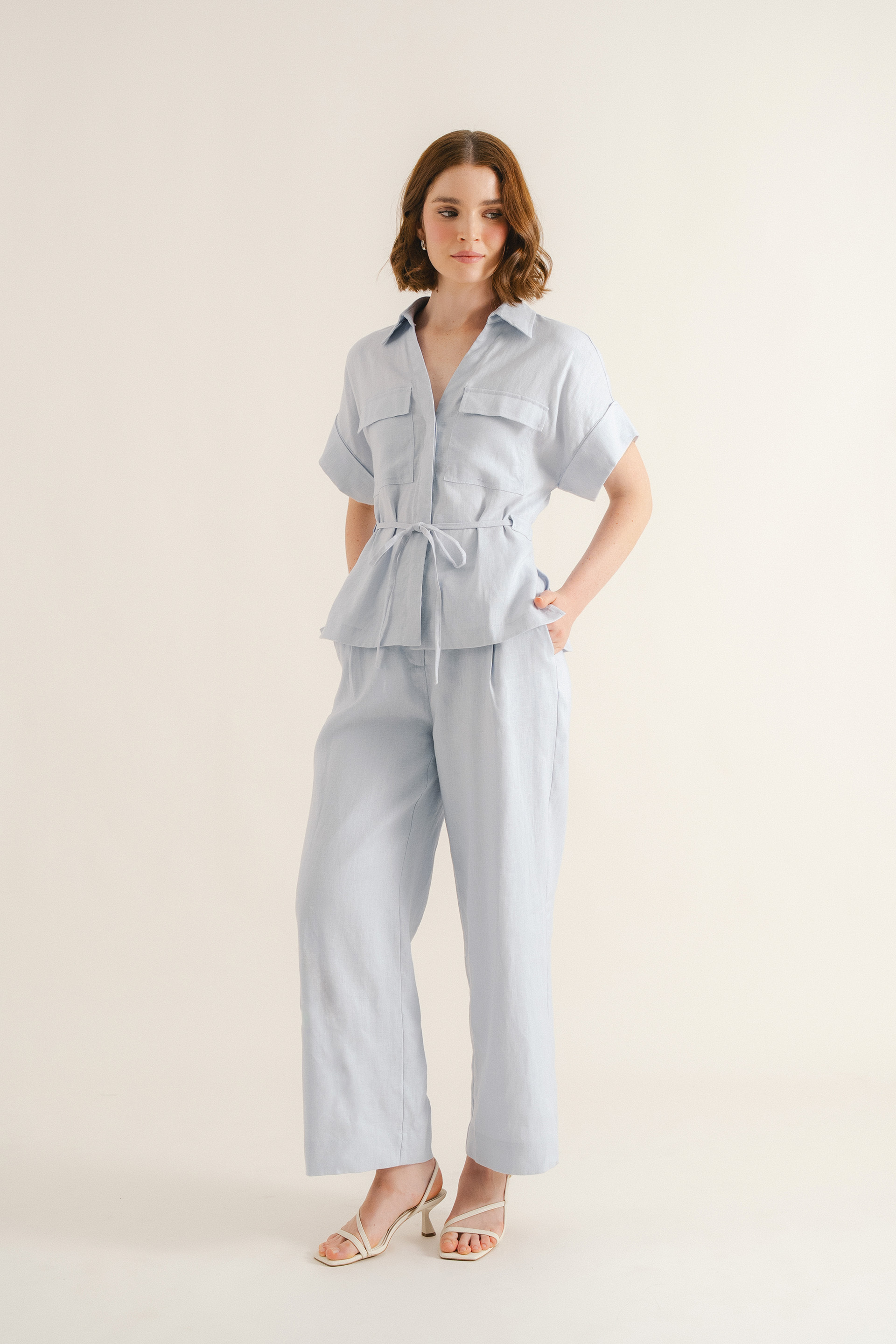 Relaxed Linen Peplum Shirt - Our Second Nature